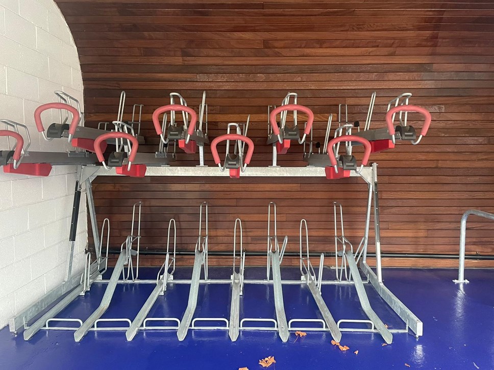 The rack inside the cycle hub at Manchester Oxford road | Northern News