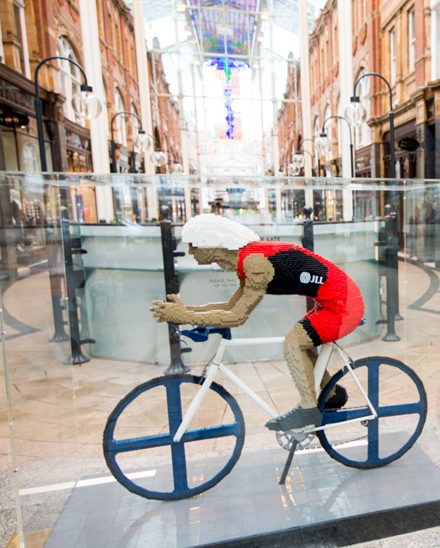 JLL’s triathlon-inspired LEGO sculptures sprint up to Leeds