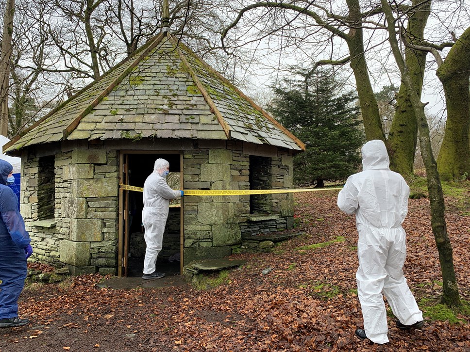 Crime scene being secured by student crime scene investigators ...