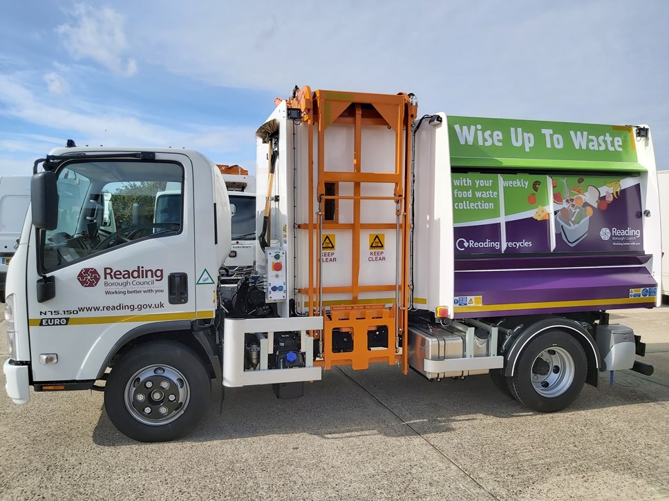 One of Reading's six food waste collection vehicles | Reading Borough ...