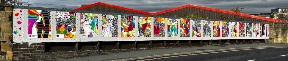 This image shows the completed artwork at Brighouse station | Northern News