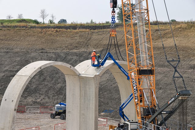 Inspecting a roof segment on the Greatworth green tunnel - September 2023