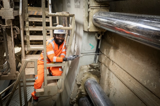 TBM Caroline completes 5 mile journey- TBM miner checking the tunnel ...