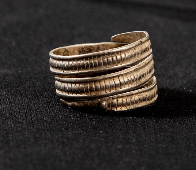 A silver "zoomorphic" ring discovered in an Anglo Saxon burial in Wendover