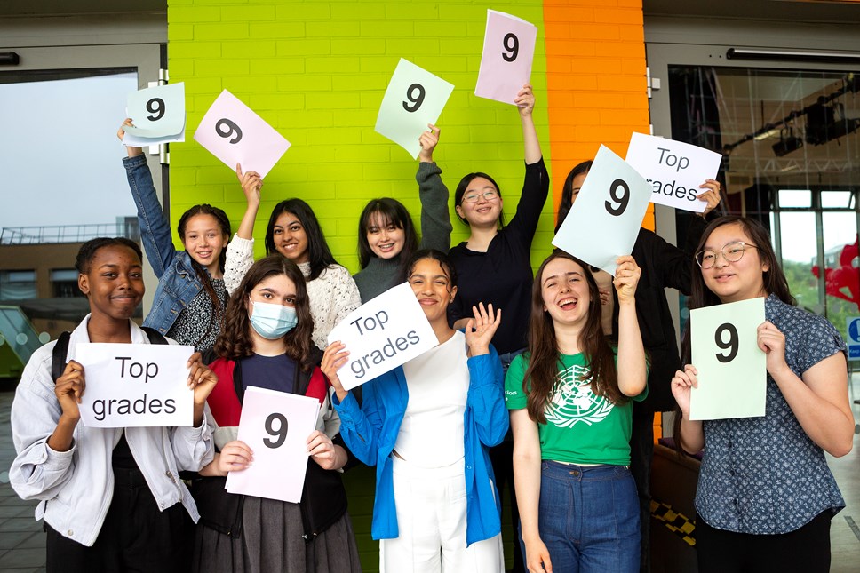 Students celebrate their GCSE results at Elizabeth Garrett Anderson ...