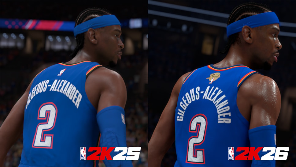 NBA 2K26 Presentation - SGA curved ultra-fine stitching side-by-side ...