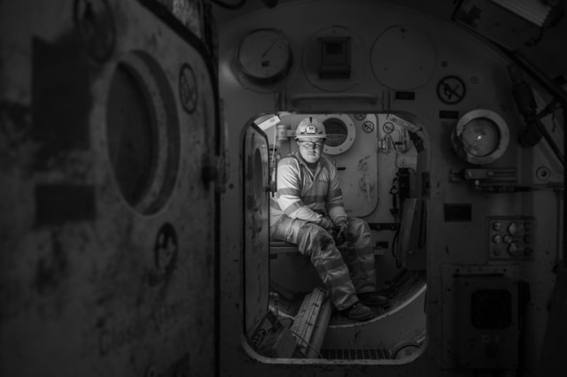 Josh Knight pictured inside the decompression chamber