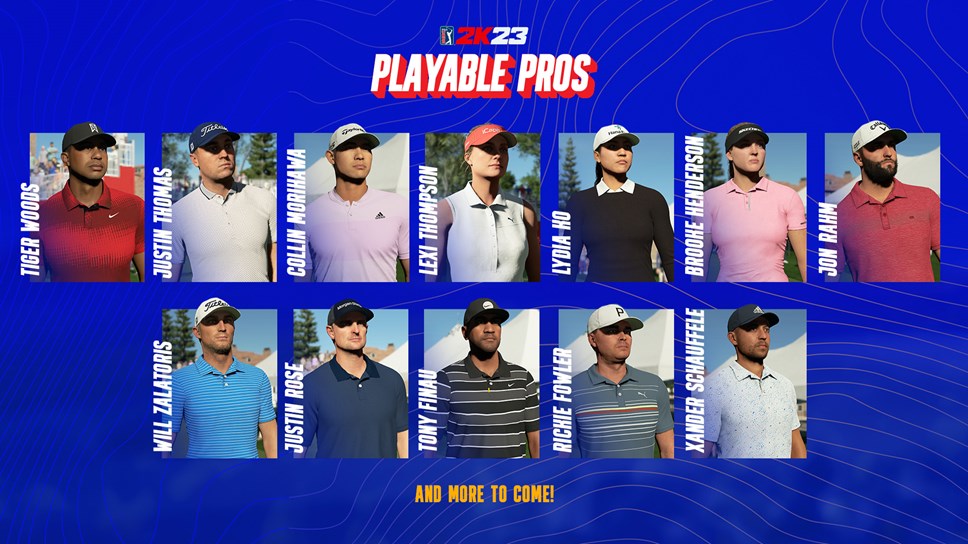 PGA TOUR 2K23 Playable Pros Infographic | 2K Newsroom