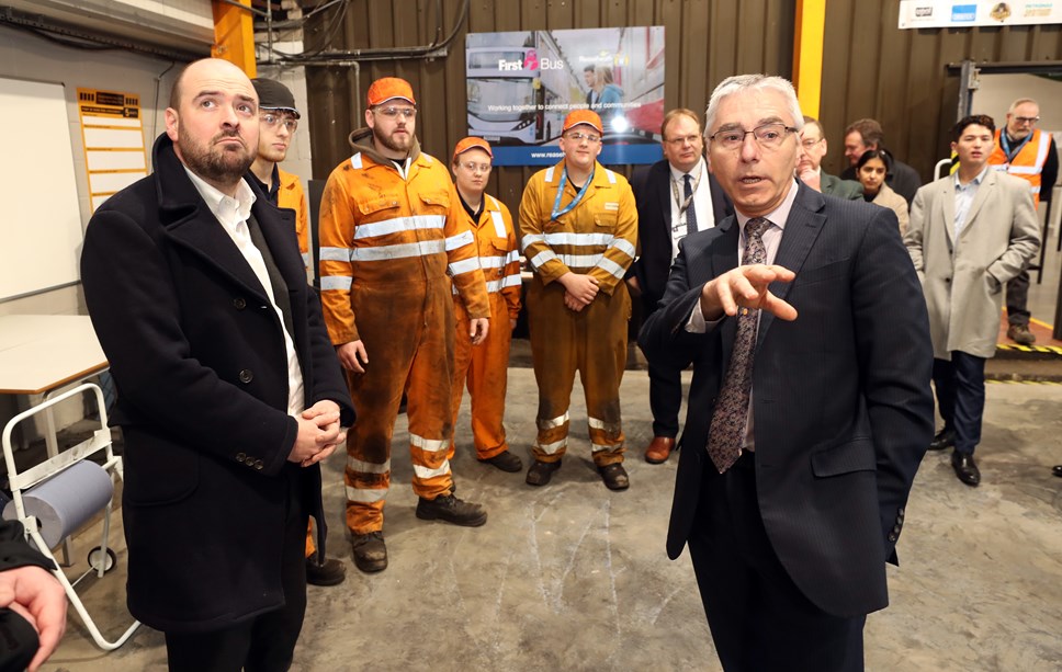 Richard Holden MP visit to First Bus x Reaseheath Apprentice Training ...
