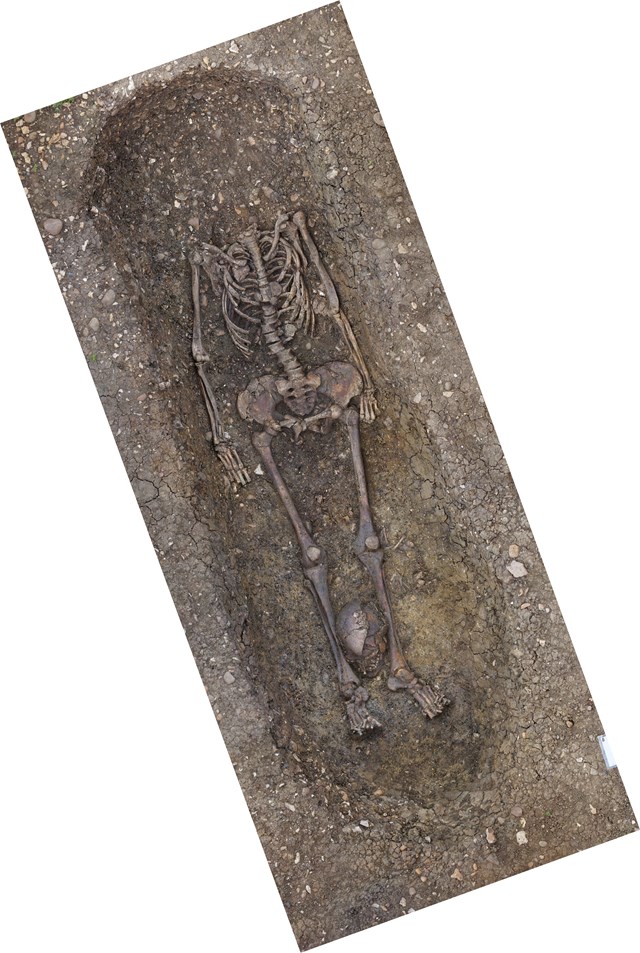Roman skeleton with head placed between legs uncovered during ...
