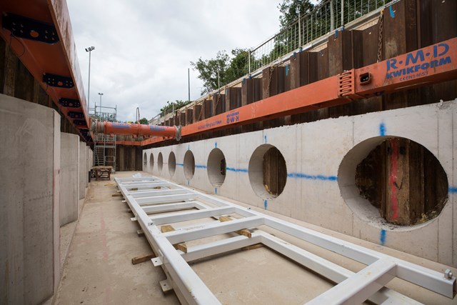 Launch pit of the utility diversion at Old Oak Common