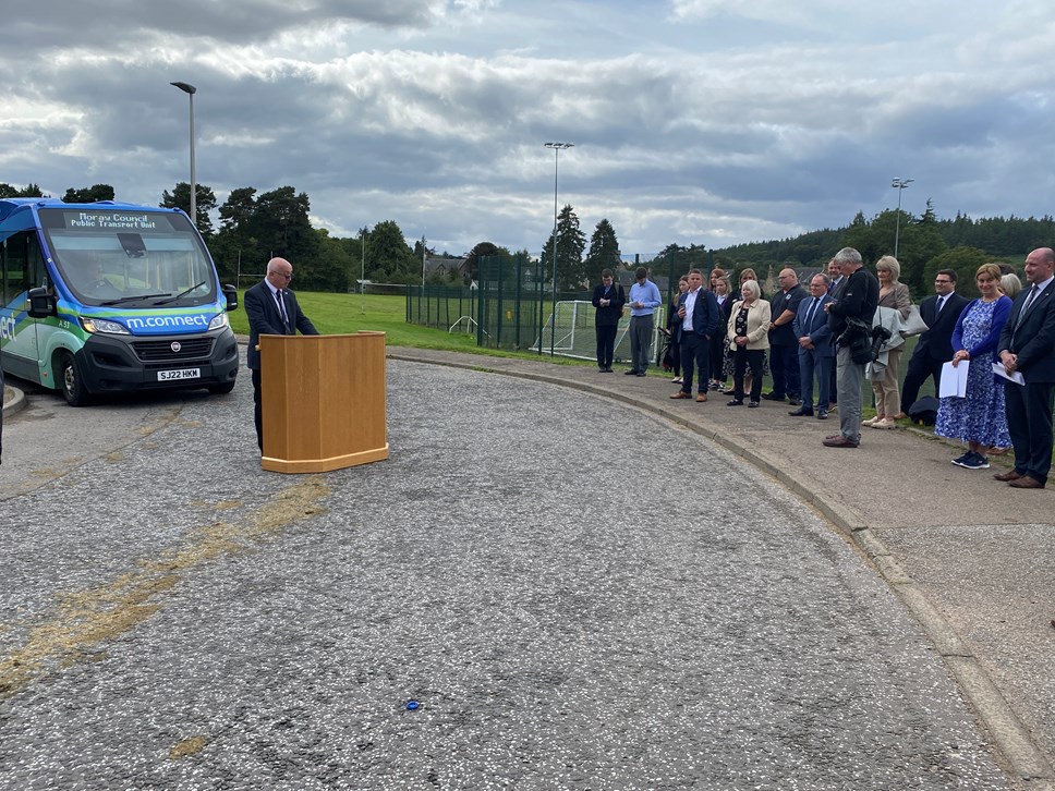 Cllr Marc Macrae at m connect launch | Moray Council News