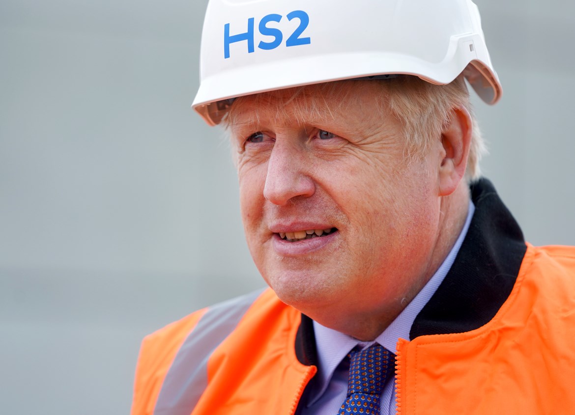 Prime Minister Boris Johnson visits HS2 Interchange Site September 2020