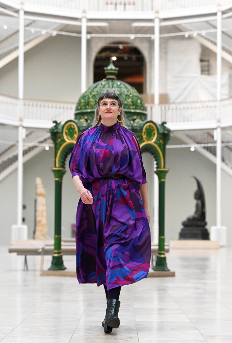 Researcher and collector Gráinne Rice wearing vintage Bernat Klein ...