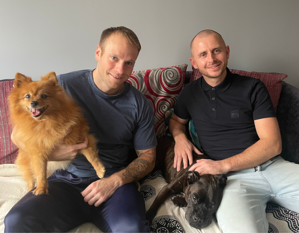 An image of Jacob Peake and Scott Grimes with Molly and Kiki | Northern ...