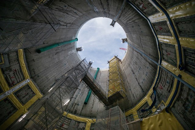 Installation of collar waterproofing from the base of the shaft at ...