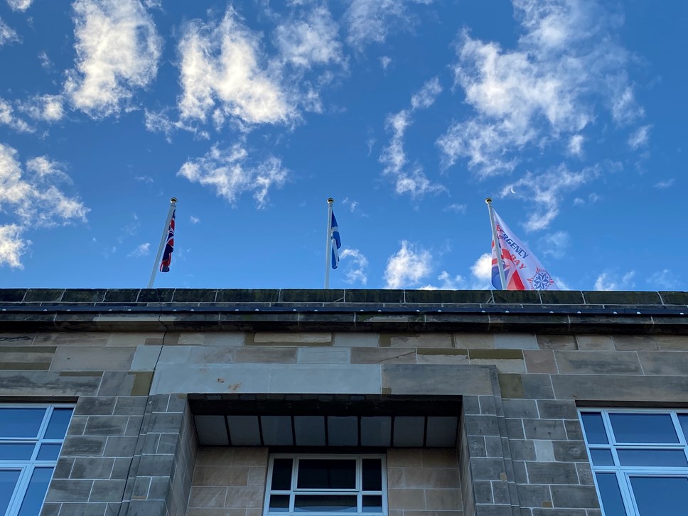 Emergency Services Day flag raised 2022 | Moray Council News