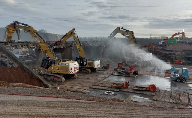 M42 bridge demolition Feb 2024