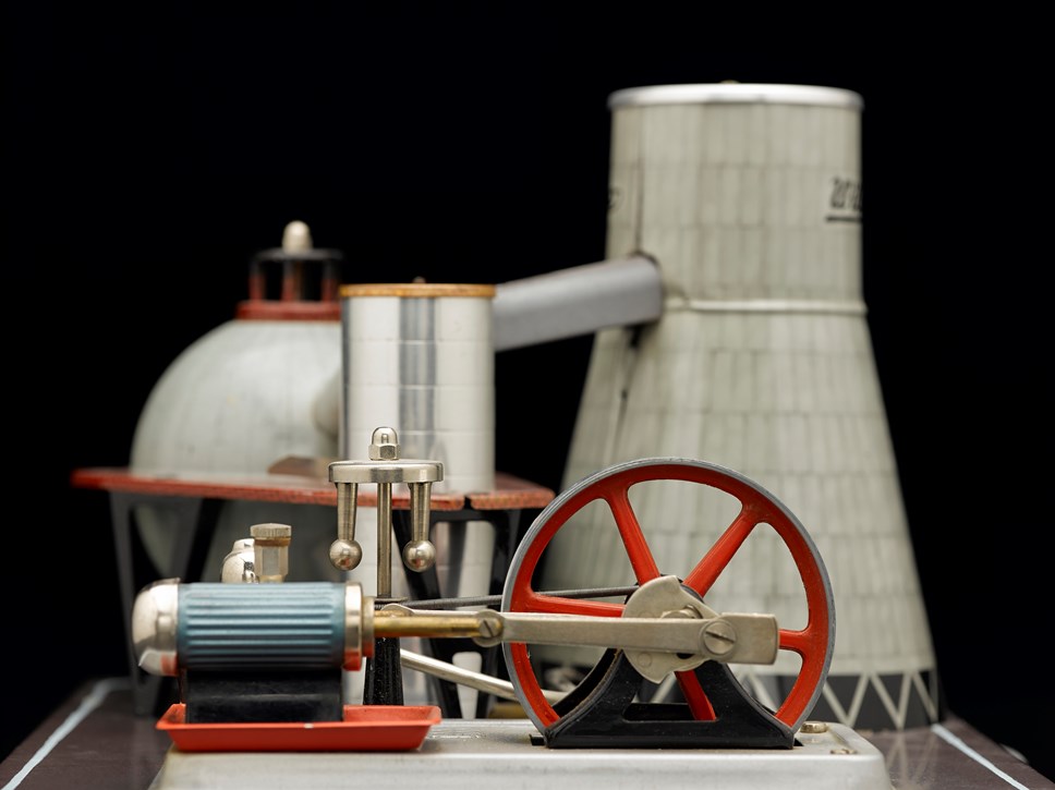 Steam powered nuclear power station toy, by Wilhelm Schroder and Co ...