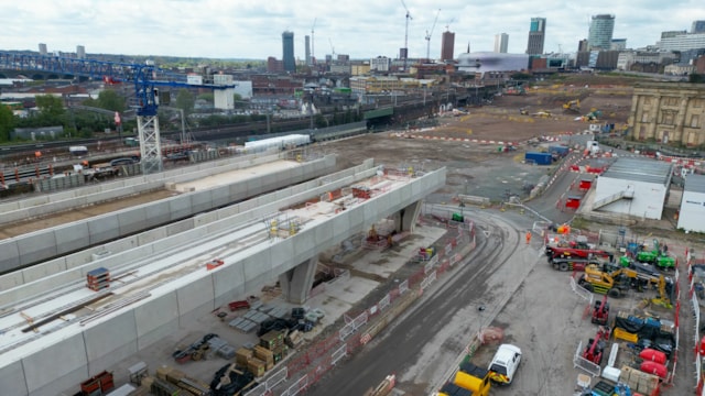 First completed section of Curzon 3 viaduct - aerial view