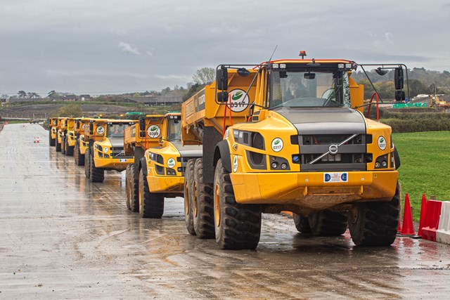 ADTs line up ready to meet the first train at Quainton railhead November 2022
