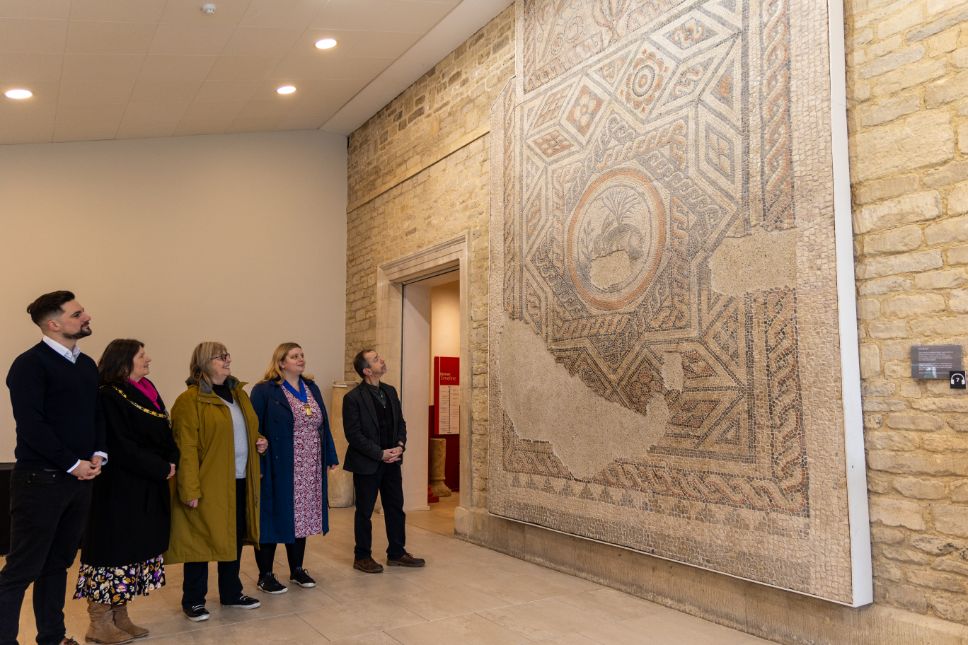 Corinium Museum fourth-century mosaic (Councillors Viewing Museum ...
