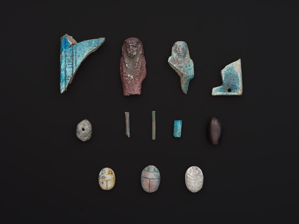 Fragmentary Egyptian objects excavated at Melville House. Copyright ...