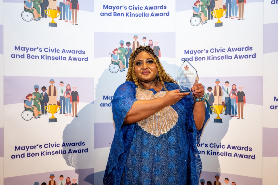 Michelle Akpata, recipient of the Mayor's Civic Award | Islington ...
