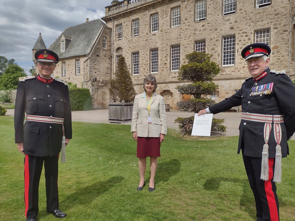 L-R: Lord-Lieutenant of Banffshire, Andrew Simpson; Deputy Lieutenant ...
