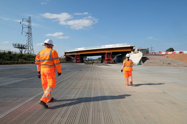 HS2 installs new modular bridge over M42 in just two days