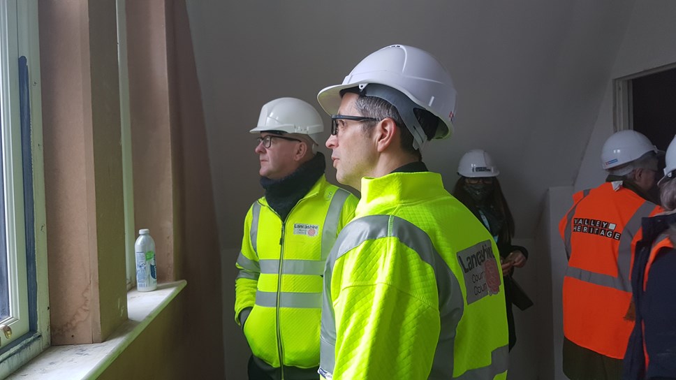 CC Aidy Riggott CC Shaun Turner inside the former bank on Bacup high ...