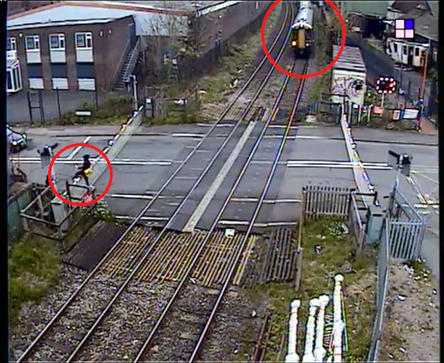 Langley Green level crossing misuse April 2024