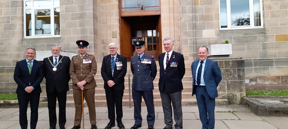 Armed Forces Day 2023 (from left) Alasdair Pattinson, Cllr John Cowe ...