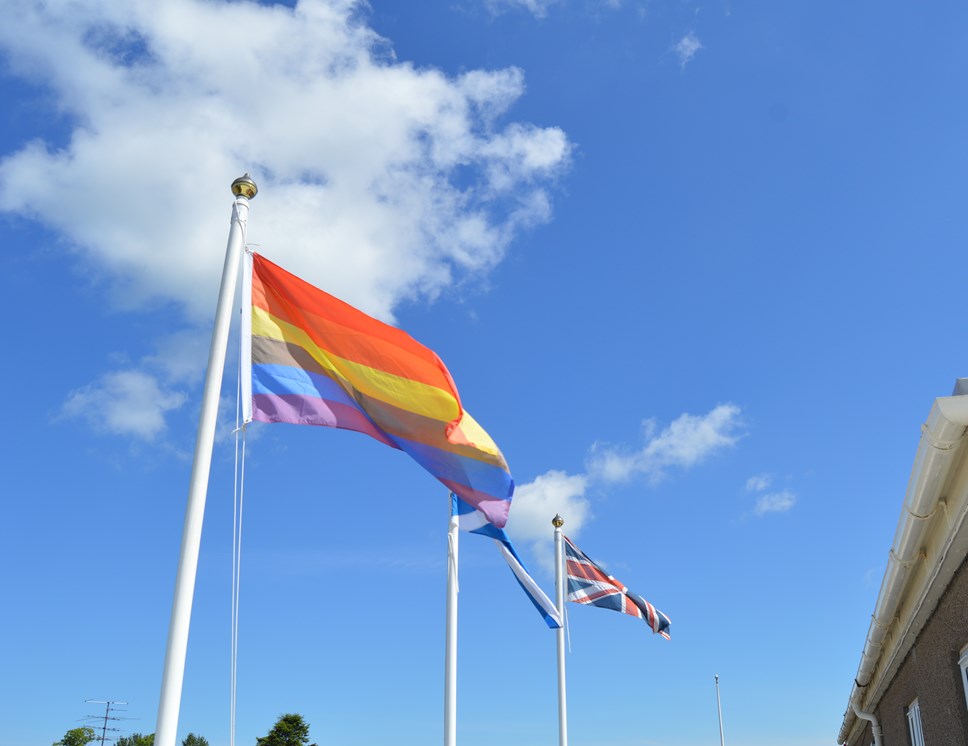 Pride flag flying at Moray Council HQ | Moray Council News