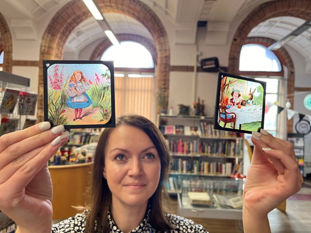 Library’s light fantastic storybook scenes add a touch of glass