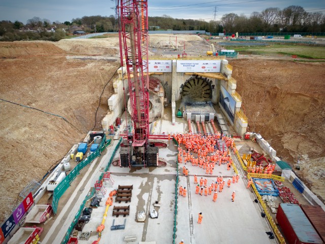240321 TBM Cecilia breakthrough at Chiltern Tunnel North Portal DJI 0060