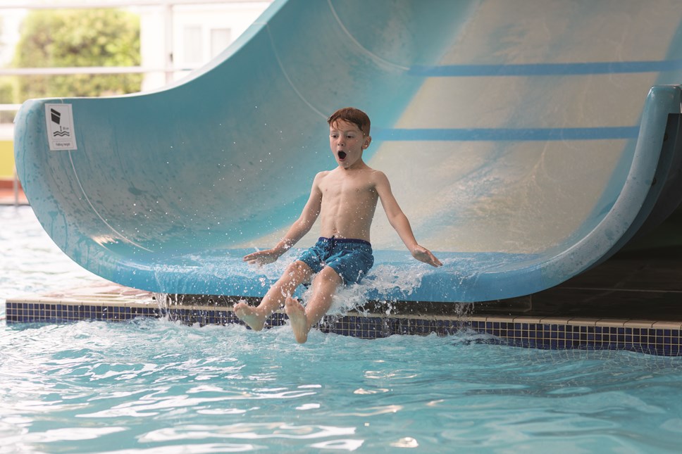 Indoor Pool Slide at Cala Gran | Haven News