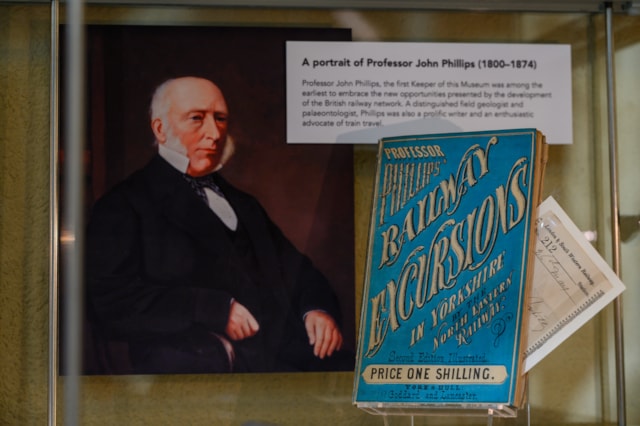 Display focusing on the first keeper of the OUMNH, Prof John Phillips ...