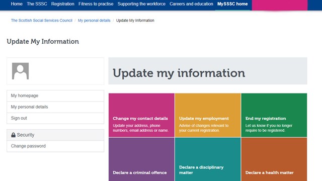 Are your details up to date on MySSSC?