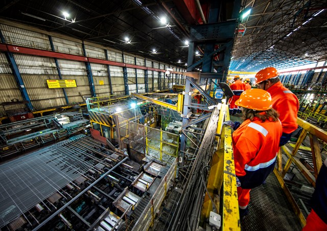 Members of the Welsh Government visit CELSA Steel UK in Cardiff to see ...