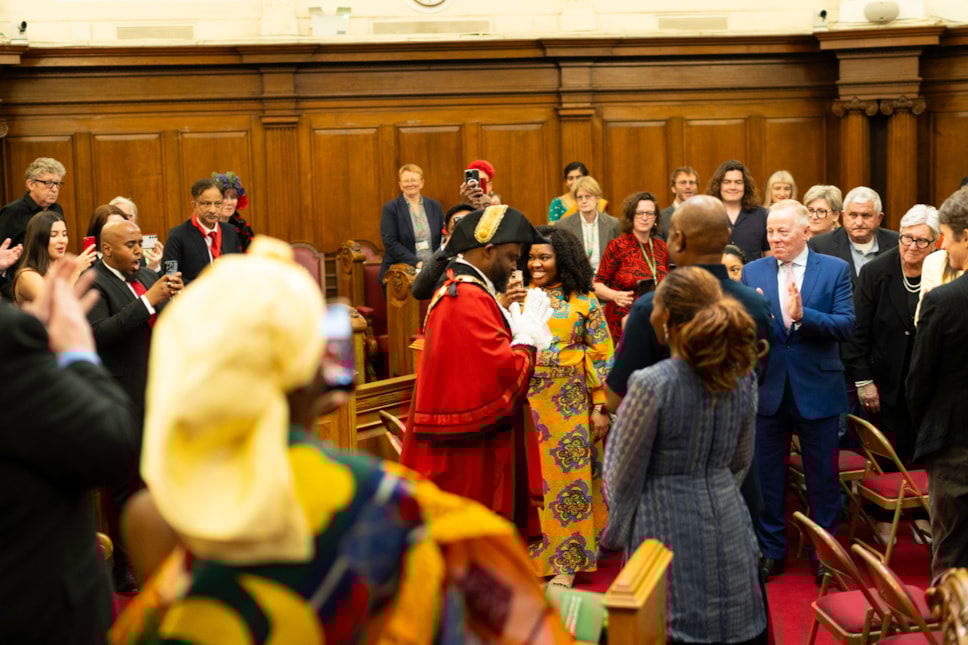 Mayor of Islington, Cllr Jason Jackson in the Council Chamber ...